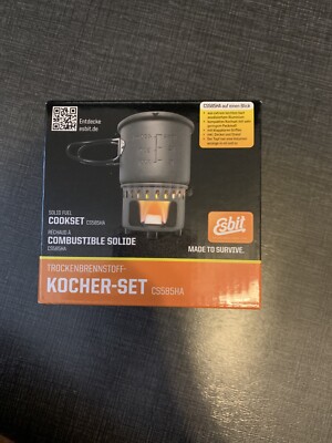 Esbit Solid Fuel Stove & Cook Camping Set Outdoor Hiking Cooking Fuel ...