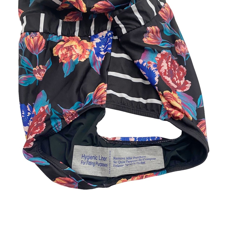 Modcloth Medium Multicolor Floral & Stripes Harper One Piece Swimsuit ...