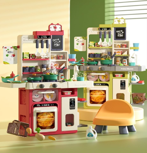 Kit- Kitchen Playset Pretend Food - Toy Accessories Set W/Real Sounds ...