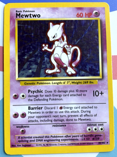 Mewtwo - Base Set - Holo Rare - 10/102 - WotC - Pokémon TCG | eBay