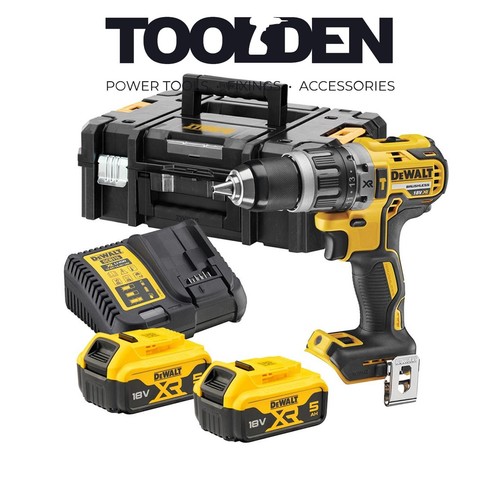 DeWalt DCD796P2-GB 18V XR Brushless Combi Drill with 2x 5.0Ah Batteries ...