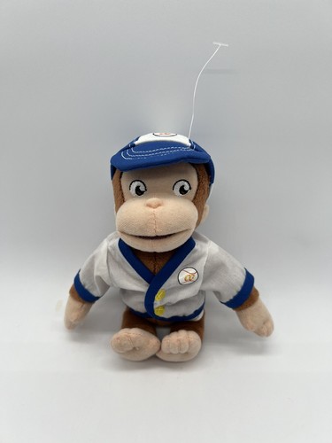 8" CURIOUS GEORGE MONKEY CHIMP BASEBALL UNIFORM OUTFIT BLUE WHITE | eBay
