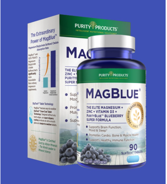 Purity Products Magblue Magnesium Dietary Supplement - 90 Tablets for ...