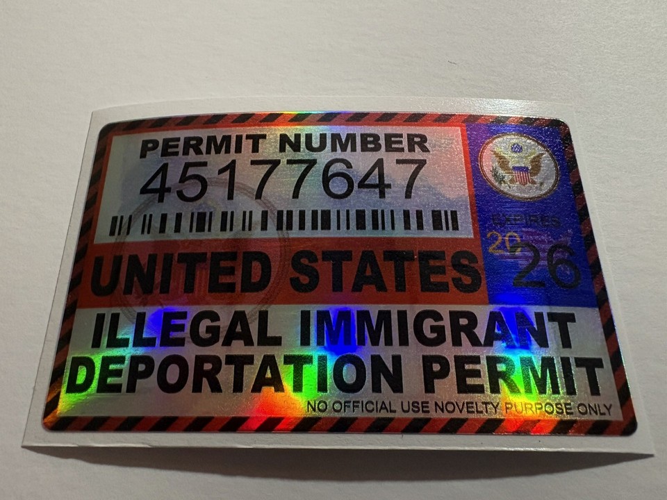 Illegal Immigrant Deportation permit Sticker Gun Permit Funny Decal Jdm ...