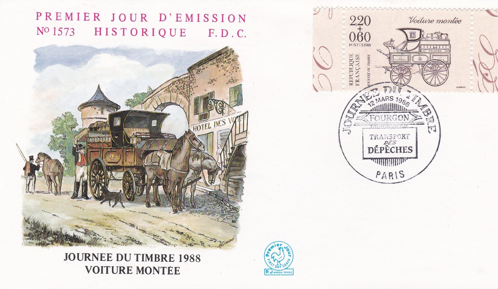 FRANCIA 1988 FDC GIORNATA DEL TIMBRO YT 2526 | eBay UK