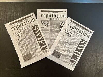 Taylor Swift Reputation Era Tour Confetti-Mint Condition-Three Pieces ...