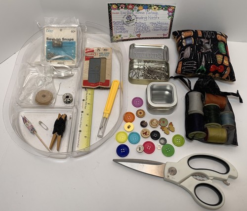 Sewing Basket Notions Keepsake Box Treasure Hope Chest Nest Vintage ...