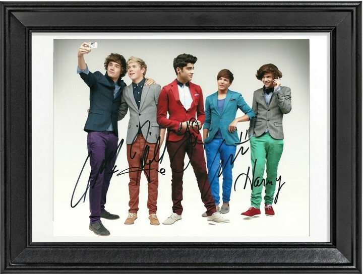 One Direction Autograph With Picture Frame Harry Styles Liam Payne ...