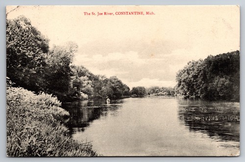 The St. Joe River Constantine Michigan MI c1908 Postcard | eBay