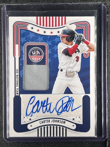 Johnson, Carter - 2024 USA Baseball Stars & Stripes - Swatch/Autograph ...