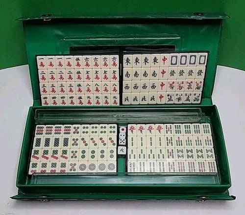 Mini Mahjong Travel Set In Vinyl Case, Racks, Marker & 3 Dice | eBay