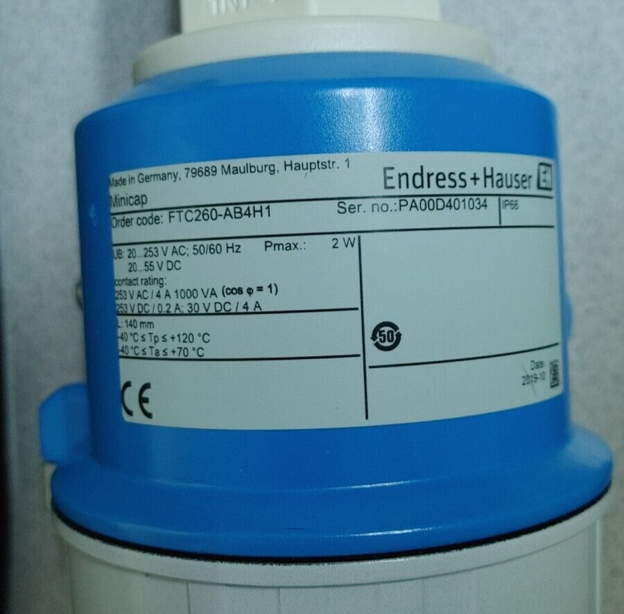 ENDRESS HAUSER MINICAP FTC260-AB4H1 ROD PROBE POINT LEVEL DETECTION NEW ...