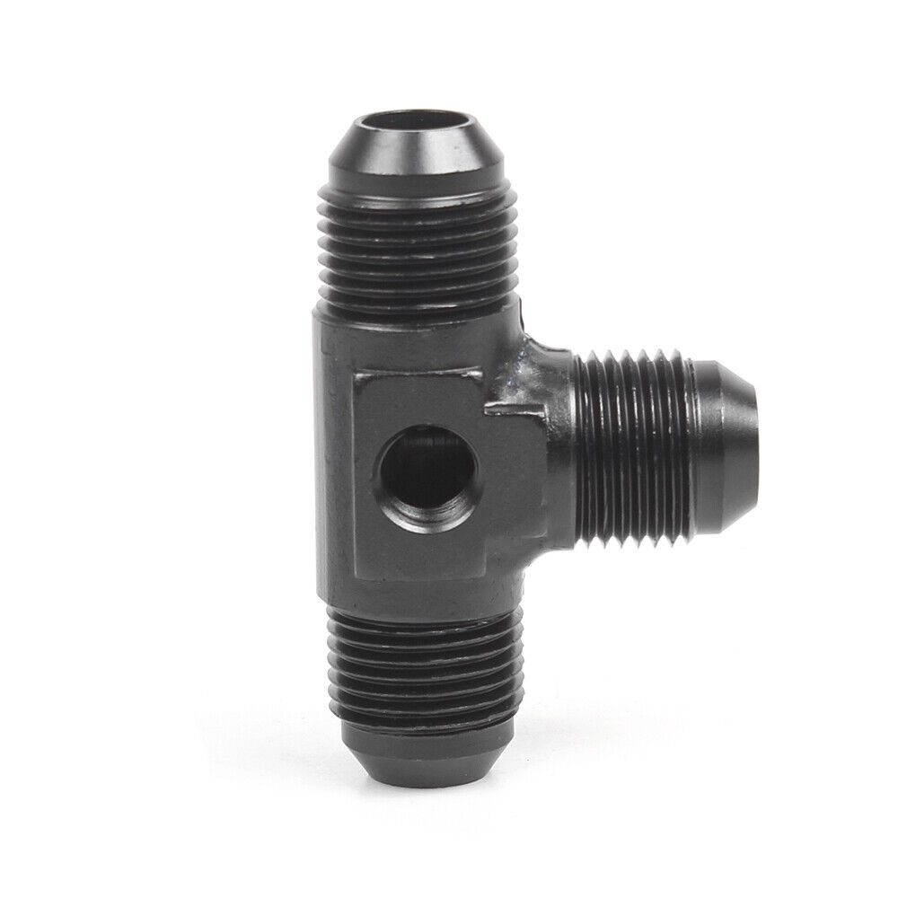 Black 3-Way Tee T-Piece Hose Fitting Adapter AN6/8/10/12 Male to 2x AN ...