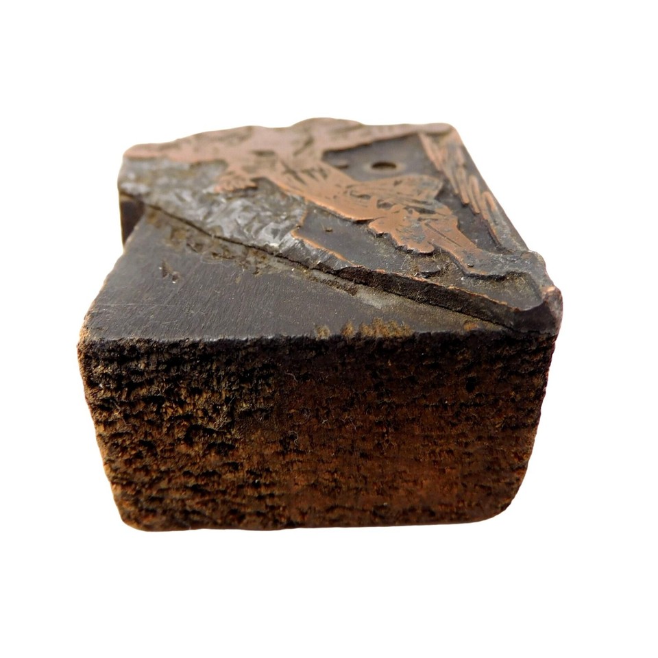 Antique Football Players Copper Letterpress Stamp Wood Printing Block ...