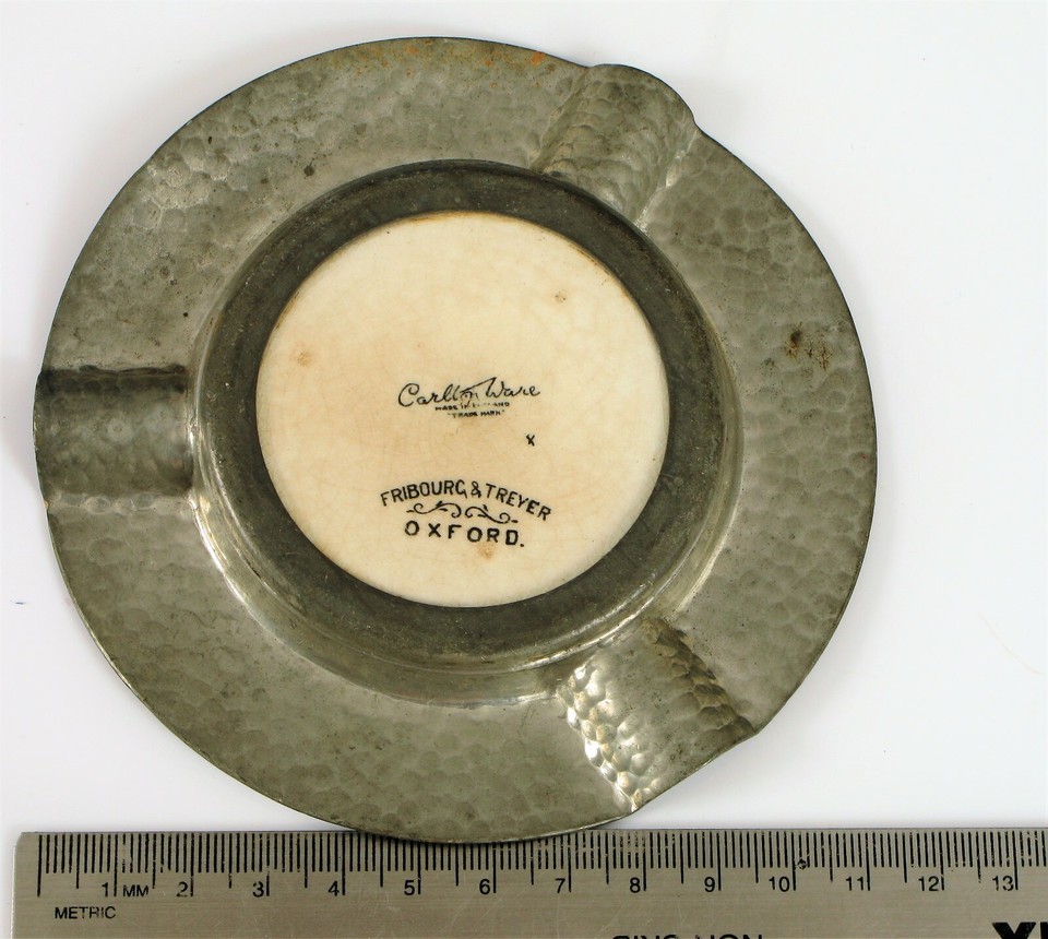 ANTIQUE SHIELD ORANGE CREST CARLTON WARE ENGLAND FRIBOURG TREYER OXFORD ...