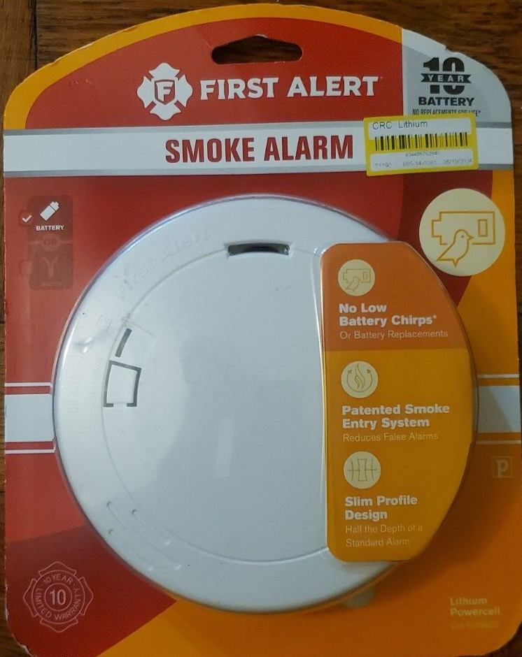 FIRST ALERT Smoke Alarm Detectors Lithium Powercell 1039852 White New ...