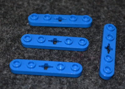 (4) 1x5 Blue #5 pegs w/ Center + Connector Thin Technic Oval Beam ~ NEW ...