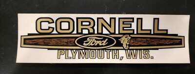 Vintage Car Dealership Sticker--Cornell--Ford--Plymouth,Wis--NOS | eBay