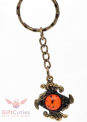 Brass Amber Key chain talisman Pisces Astrology Zodiac sign Horoscope ...