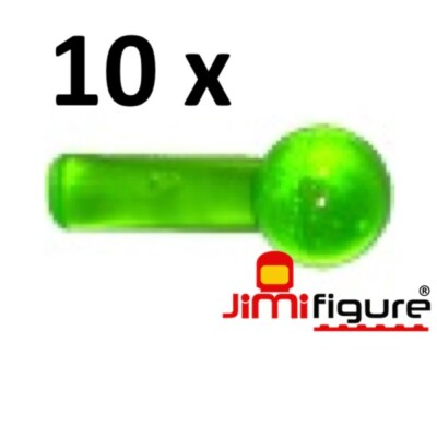 NEW 10 x LEGO Bar 1L with Tow Ball Transparent Bright Green 22484 ...