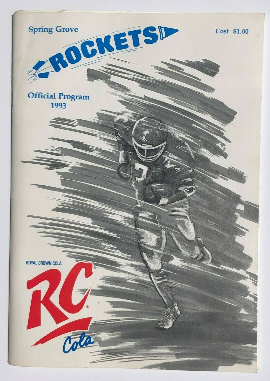 Vintage 1993 SPRING GROVE ROCKETS PA High School Football Program 72 ...