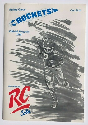 Vintage 1993 SPRING GROVE ROCKETS PA High School Football Program 72 ...