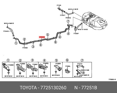 Genuine OE tube, fuel main, 7725130260 for TOYOTA 77251-30260 | eBay