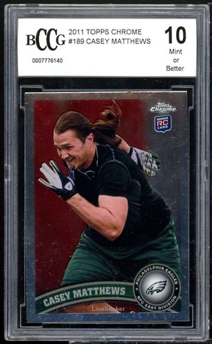 Casey Matthews Rookie Card 2011 Topps Chrome #189 BGS BCCG 10 | eBay