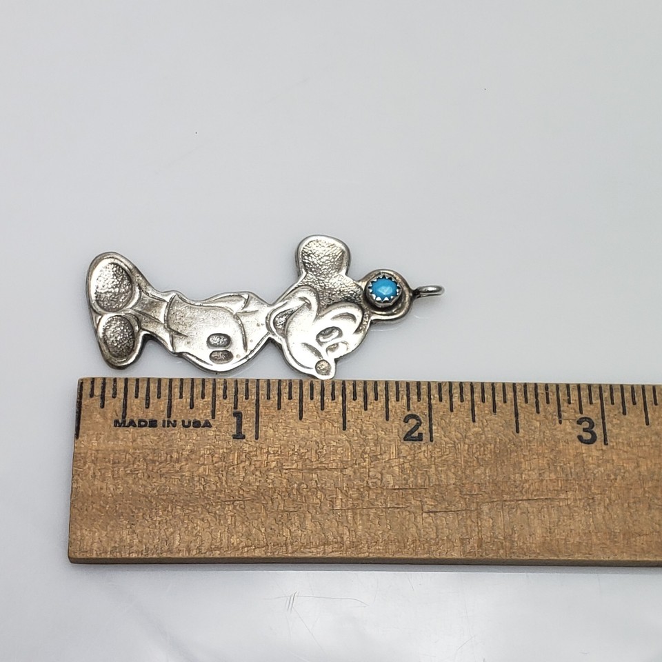 Old Pawn Native American Sterling Silver Disney Mickey Mouse Turquoise ...