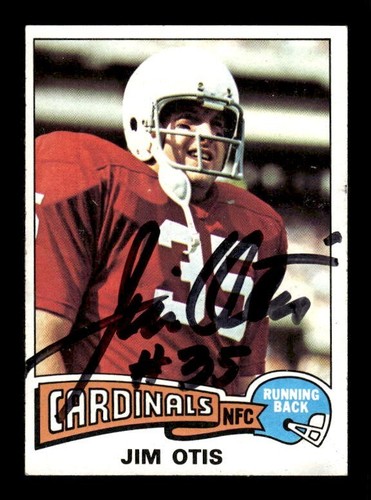 JIM OTIS SIGNED 1975 TOPPS FOOTBALL #183 ST. LOUIS CARDINALS ON-CARD ...