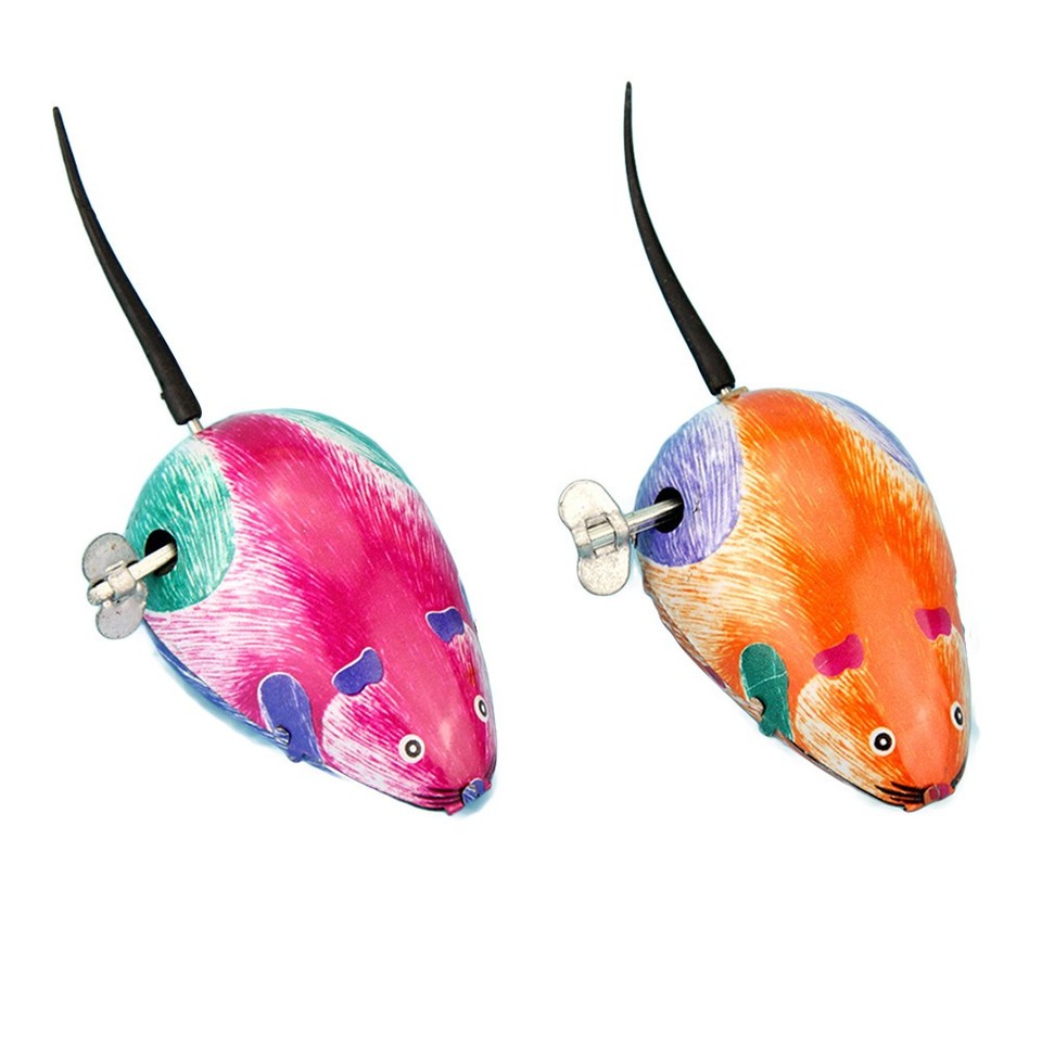 Wind Up Toys Iron Mouse Small Animals Crawl Clockwork Toy Colourful ...