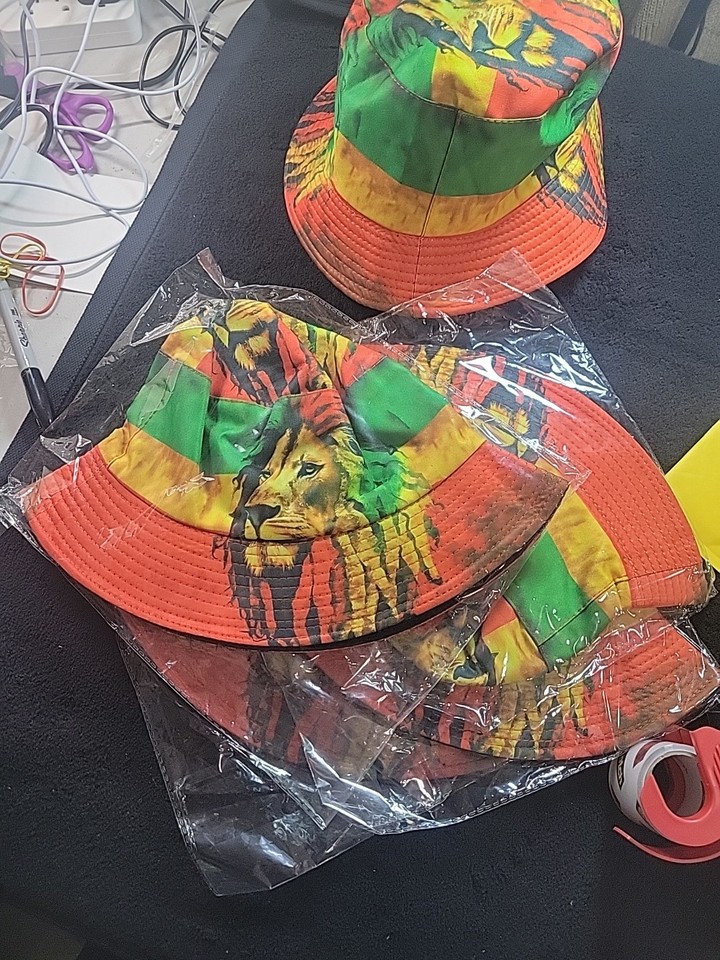 REGGAE RASTA LION HEAD ADULT BUCKET HAT | eBay
