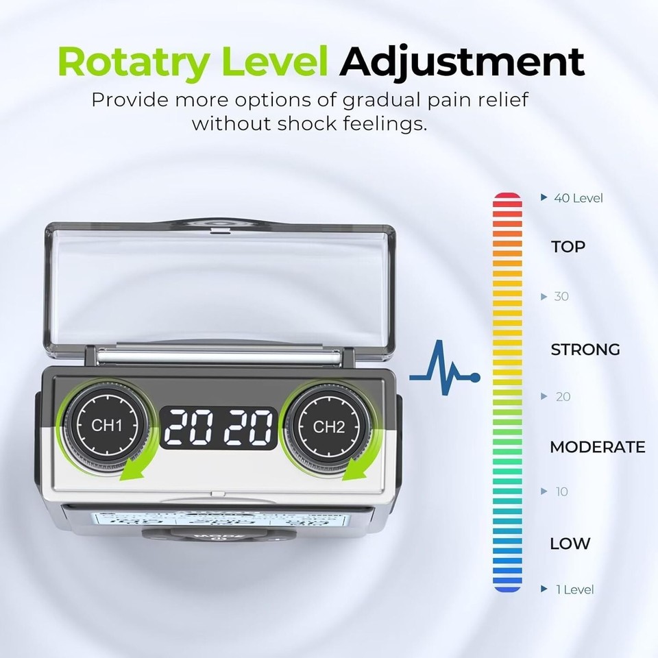 AUVON Rechargeable Digital TENS Unit Muscle Stimulator with 600 mAh ...