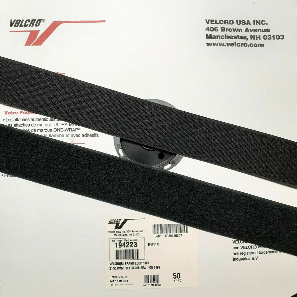 VELCRO® BRAND Black Hook & Loop Set- SEW-ON TYPE - BY THE YARD - CHOOSE ...