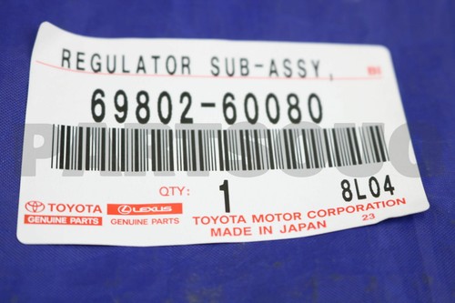 6980260080 Genuine Toyota REGULATOR SUB-ASSY, FRONT DOOR WINDOW, LH ...
