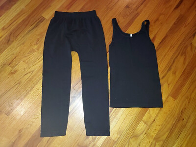 Women's NWOT Just Tees Black Shaper Tank Pants Leggings Yoga Sleep One ...