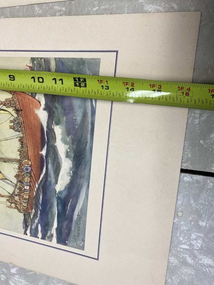 5 Gordon Grant Lithograph Marine Prints Sail Boat full color as ...