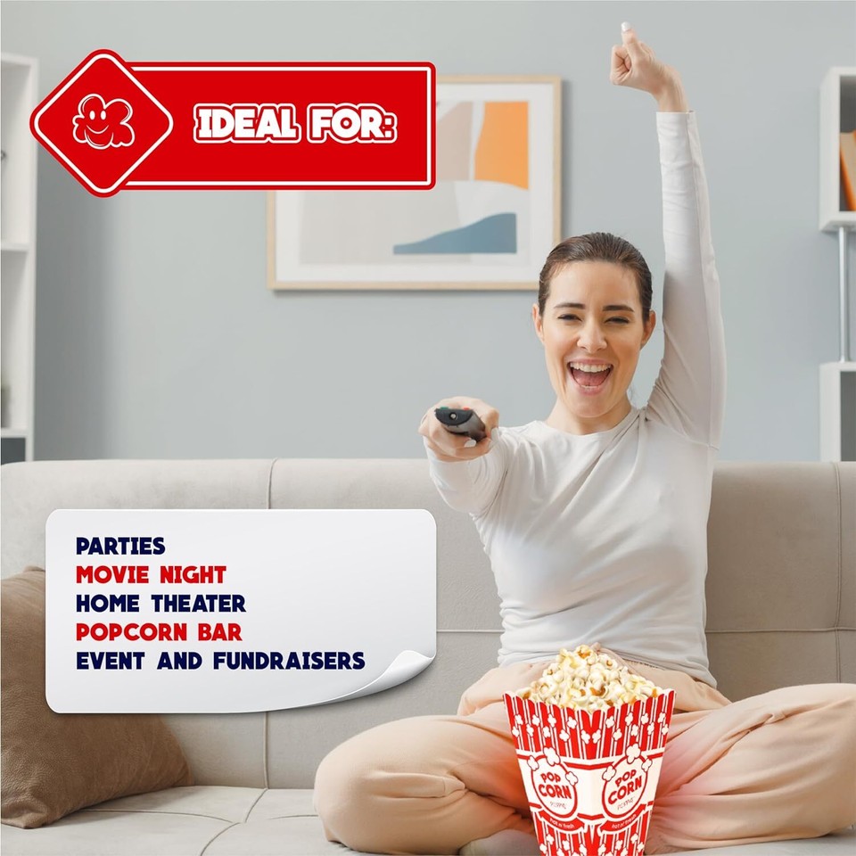 Poppy's Small Popcorn Boxes ? 30oz and 46oz Concession-Grade Popcorn ...