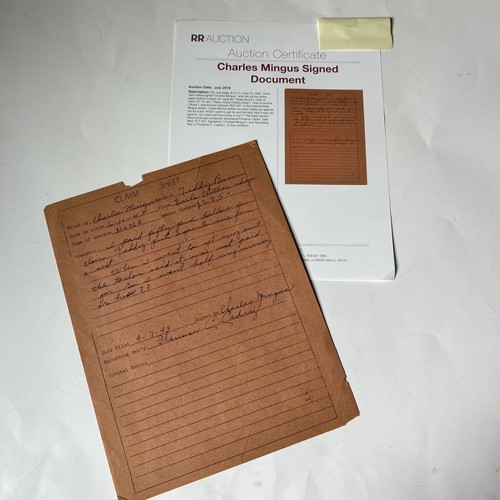 VTG 1942 Charles Mingus Receipt autograph sign-Jazz Composer-bassist ...