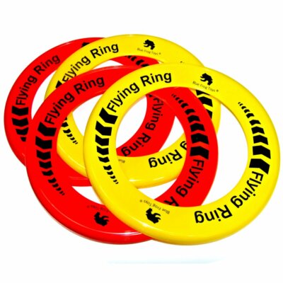 Pack of 4 Flying Rings - Fun Outdoor Summer Toys - Garden Game Frisbee ...