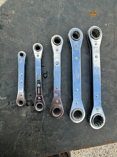 MAC Tools 5 Piece IMPERIAL Ratcheting Double Box End Wrench Spanner Set ...