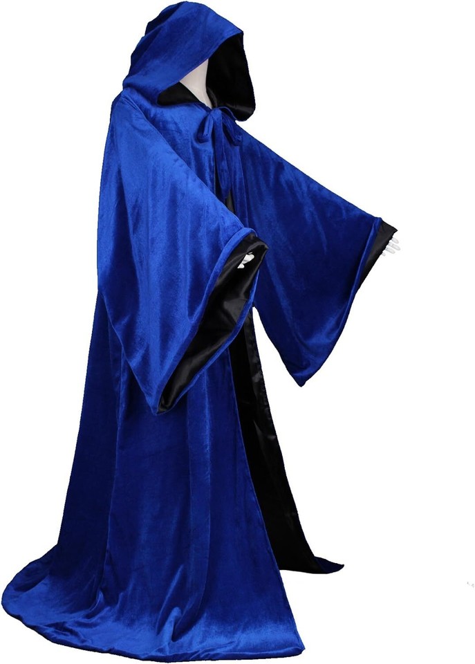 Velvet Wizard Robe with Satin Lined Hood and Sleeves | eBay