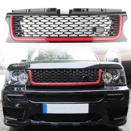 Front Grille Side Vents For Range Rover Sport Red Trim Black Mesh 2010 ...