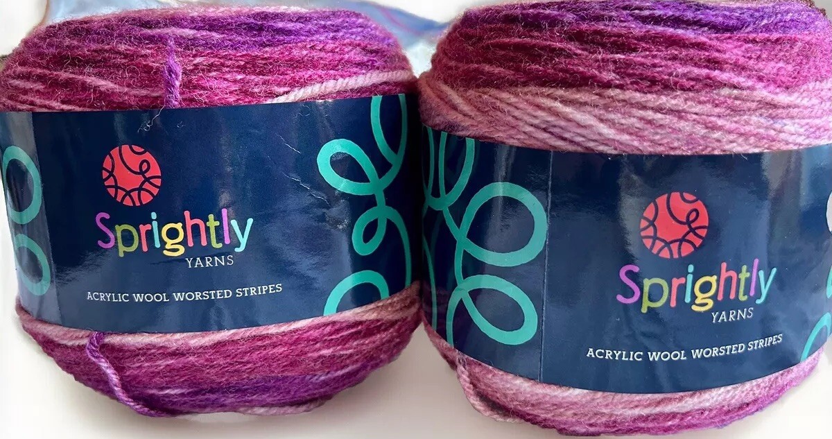 Sprightly Yarn Cake (2) Wool Blend 862yds/400g + Crochet Shawl Pattern ...