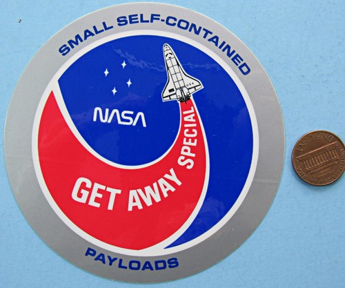 NASA STICKER vtg GET AWAY SPECIAL Small Self-Contained PAYLOADS Space ...