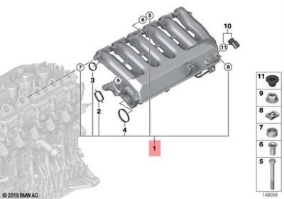 Genuine BMW E60 E61 E90 E91 E92 E93 325d 525d 525xd Int. Manifold ...