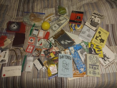 Lot of Magic Tricks Magician Cards Books Magazines Sponges Silks Packet ...