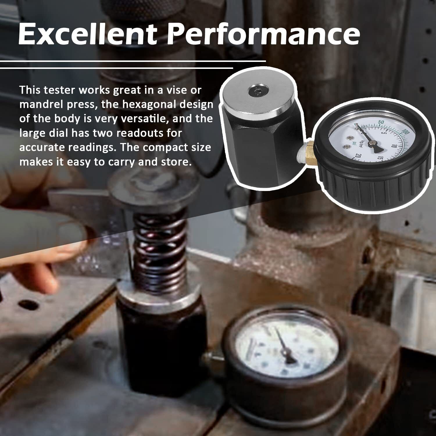 66834 Mini Valve Spring Pressure Tester Measurement Range 0-700 psi 0 ...