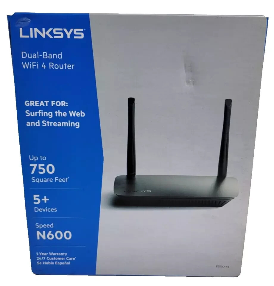 Linksys Model: E2500-4B Dual-Band WiFi 4 Router Speed N600 NEW | eBay