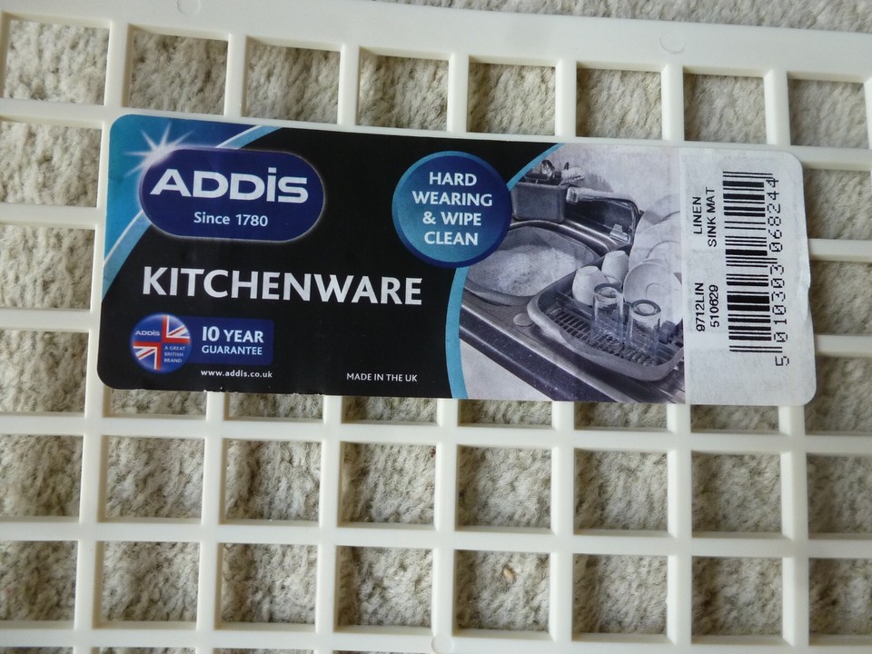 Addis Plastic Oblong Sink Mat 24.5cm x 36cm Linen 9712LIN | eBay